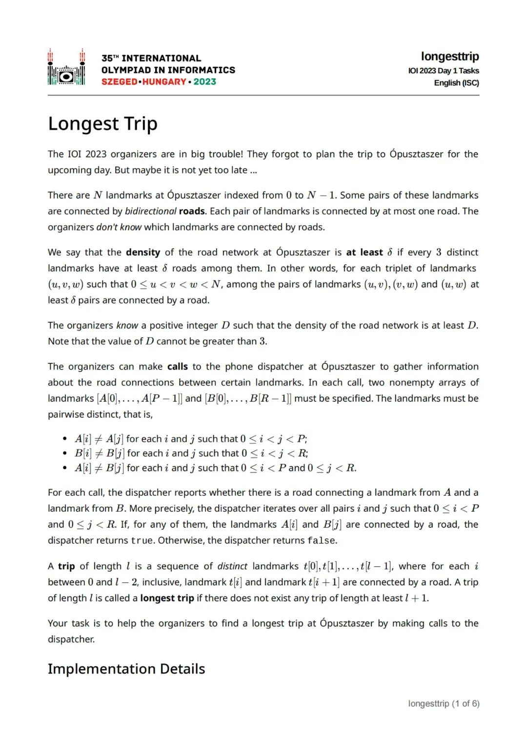 2023年全国中学生信息学竞赛IOI决赛第一天试题（原版）_北京高考在线